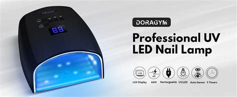 Amazon DORAGYM Rechargeable 66W UV LED Nail Lamp For Gel Nail