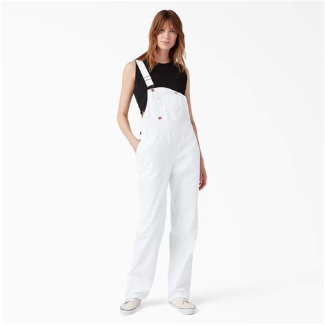 Dickies Womens Relaxed Bib Overall White Fb Rural King