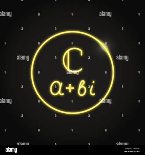 Neon Complex Number Formula Icon In Line Style Math Expression Symbol