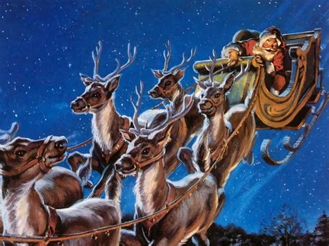 Santa And Reindeers Wallpapers Wallpaper Cave