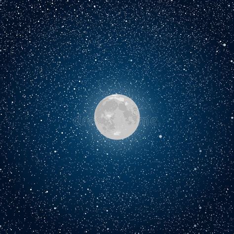 Vector Background Starry Night Sky Star Moon Stock Vector