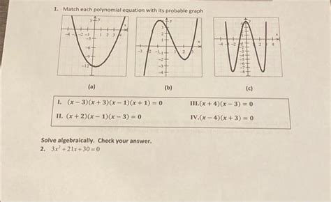 solved 1 match each polynomial equation with its probable