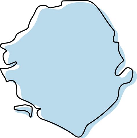 Stylized Simple Outline Map Of Sierra Leone Icon Blue Sketch Map Of