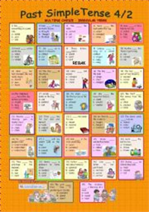 Past Simple Tense 4 2 Irregular Verbs Part 2 Multiple Choice