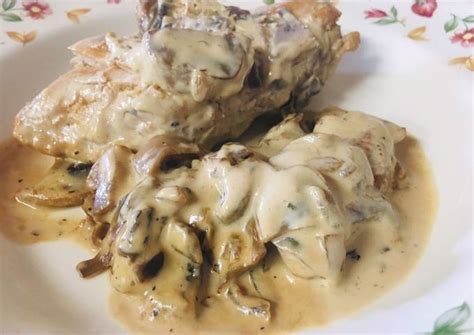 Receta fácil de pollo con salsa de nata y champiñones Receta de marina