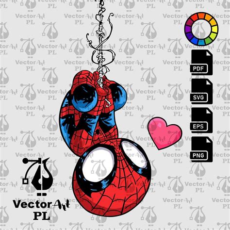 Spiderman amor lindo corazón chibi bebé pdf eps svg Etsy España