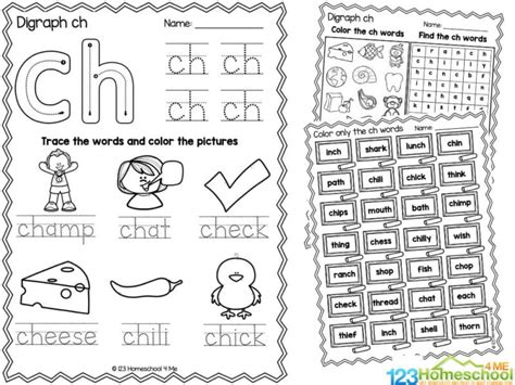 Free Printable Ch Digraph Worksheet Kiddoworksheets Worksheets Library