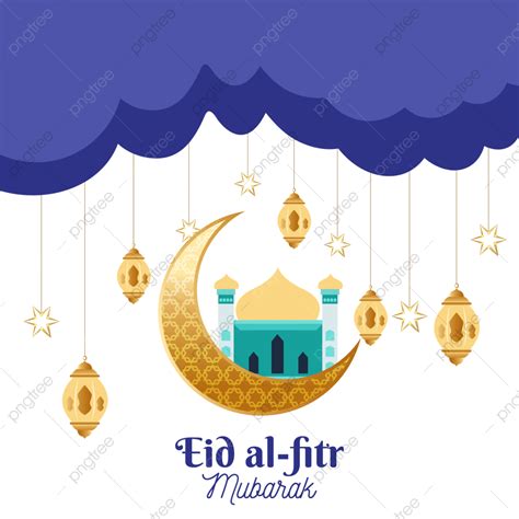 Hình ảnh Vector Eid Al Fitr Png Thực Tế PNG Thiết Kế Phẳng Eid