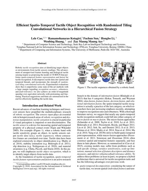 pdf efficient spatio temporal tactile object recognition with randomized tiling convolutional