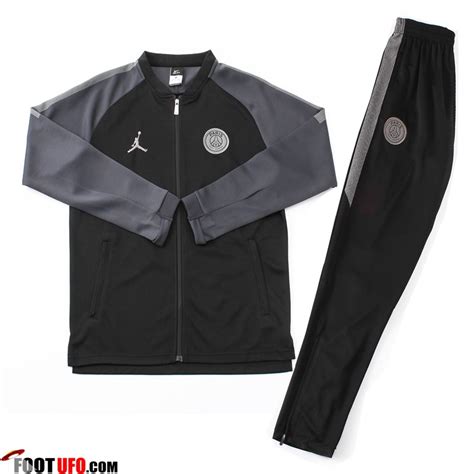 Nouveau Ensemble Survetement De Foot Veste Jordan Psg Noir