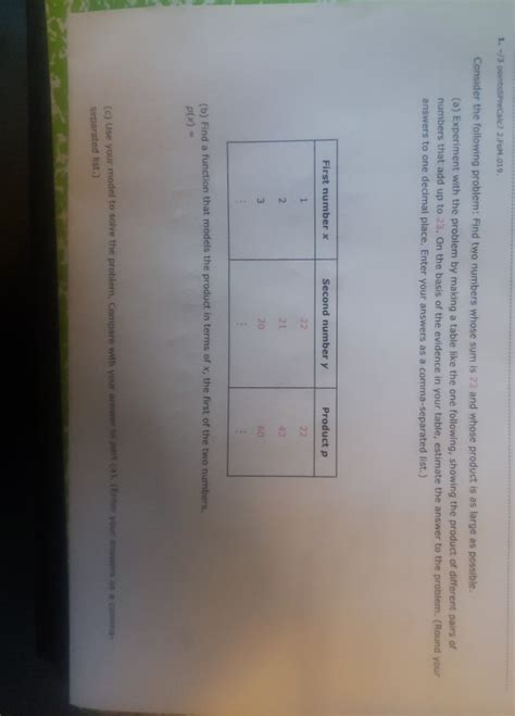 solved consider the following problem find two numbers