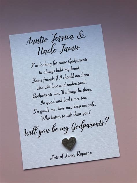 Will You Be My Our Godmother Godfather Godparents Poem Request Card