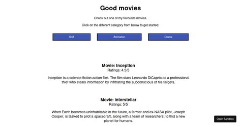 React App Good Movies Codesandbox