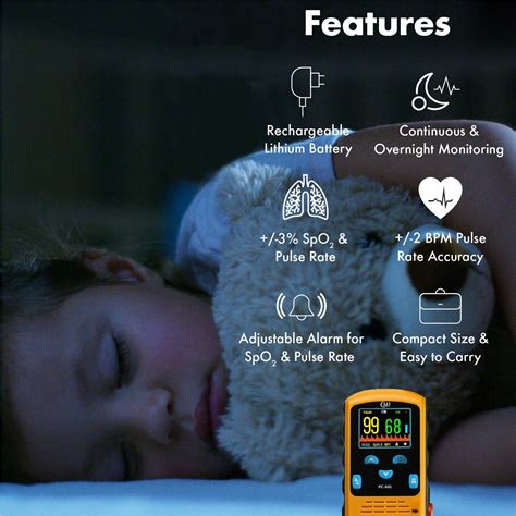 CMI Health Rechargeable Pulse Oximeter Continuous Infant Monitoring