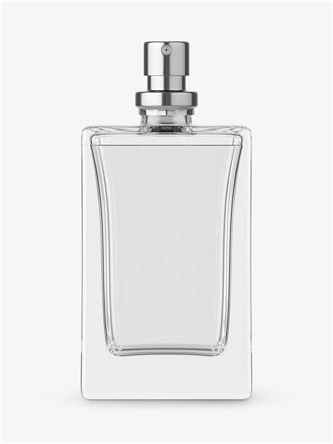Square Metallic Glass Bottle Packaging Perfume Bottle Mockup