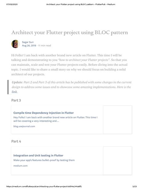Architect Your Flutter Project Using Bloc Pattern Flutterpub Medium Pdf