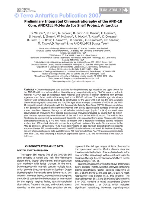 PDF Preliminary Integrated Chronostratigraphy Of The AND 1B Core