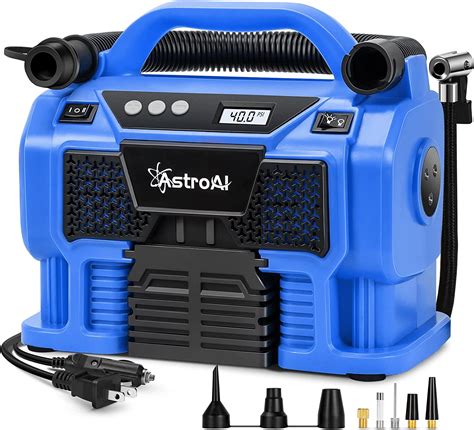 AstroAI 160 PSI Cordless Air Compressor Portable Tire Inflator Blue Car