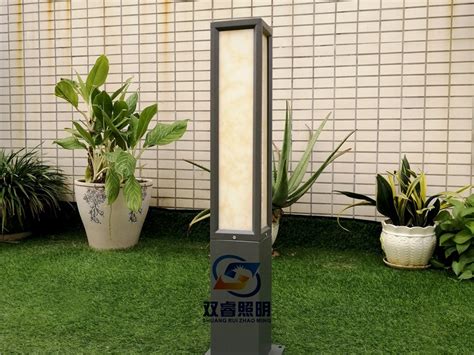 示范园区草坪灯仿云石中式草坪灯灰色氟碳漆柱灯新款灯 双睿景观 站酷ZCOOL