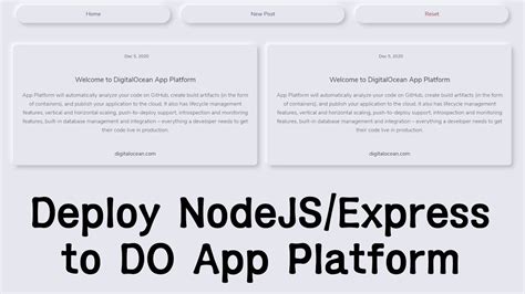 deploy node js express application to digitalocean app platform youtube