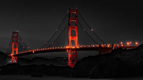 X Golden Gate Bridge San Francisco Night P Resolution Hd