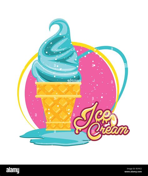 Delicious Ice Cream Cone Vector Illustration Design Stock Vector Image