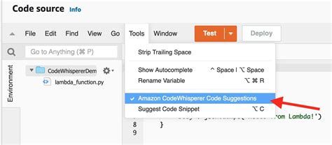 introducing amazon codewhisperer in the aws lambda console in preview aws compute blog