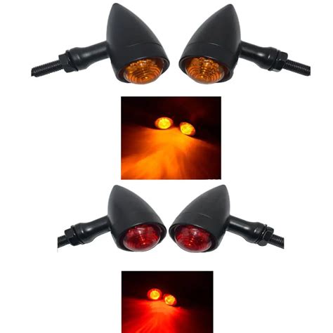 2pcs Led Bullet Universal Motorcycle Vintage Turn Signals Indicator