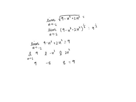 solved evaluate the limit and justify each step by indicating the appropriate limit law s limu