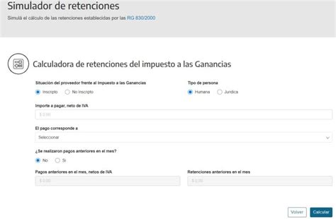 Simulador De Retenciones Del Impuesto A Las Ganancias Rg