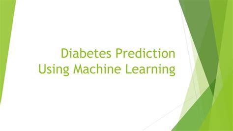 diabetes prediction using machine learning ppt