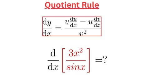 quotient rule for finding derivatives youtube