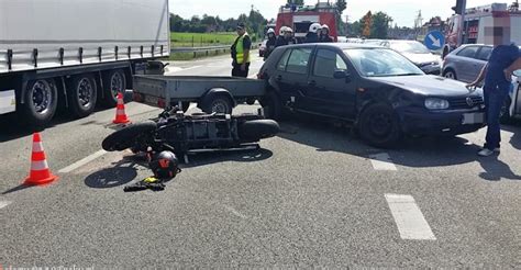 Wypadek motocyklisty na DK 81 w Orzeszu Rannego z Wiślanki zabrał