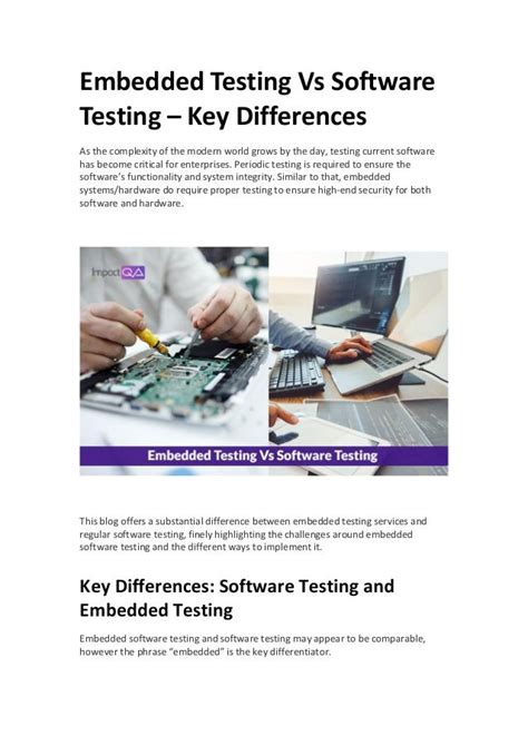 Embedded Testing Vs Software Testing Key Difference Pdf