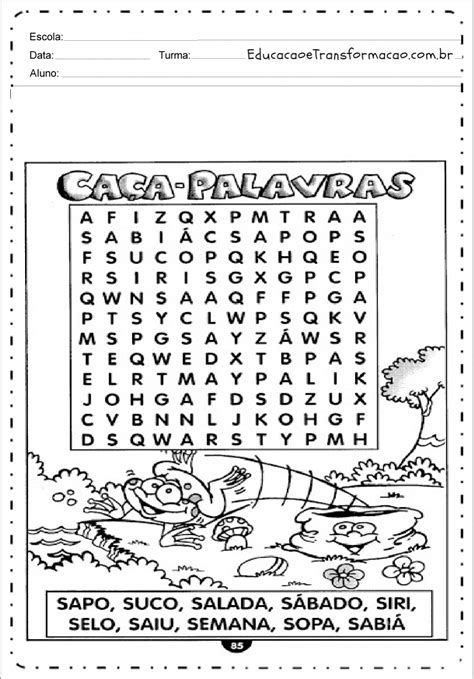 Ca A Palavras Atividades De Alfabetiza O Educa O E Transforma O