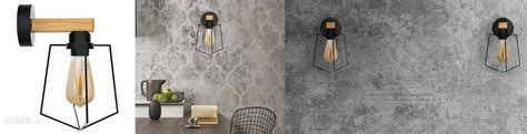 Lampa Toolight Lampa Kinkiet Ścienny Metalowy Z Drewnem Czarny