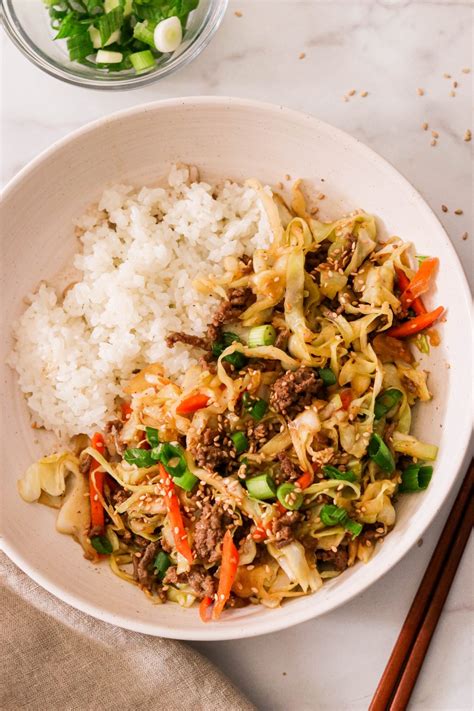 Easy Asian Ground Beef And Cabbage Stir Fry What Great Grandma Ate