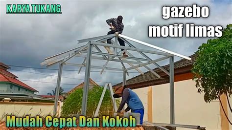 TUTORIAL MEMASANG KUDA KUDA GAZEBO MOTIF LIMAS MUDAH CEPAT DAN KOKOH