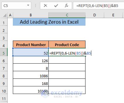 How To Add Leading Zeros In Excel By CONCATENATE Operation