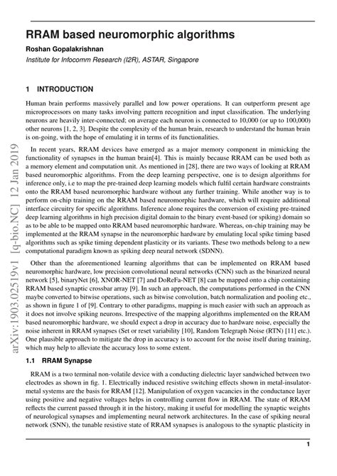 pdf rram based neuromorphic computing systems