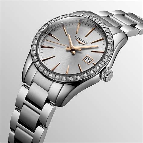 Orologio Conquest Classic Quarzo Acciaio Argento Raggi Di Sole 29 50 Mm