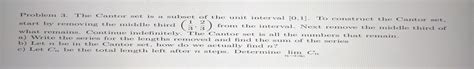 solved problem 3 the cantor set in a subset of the unit