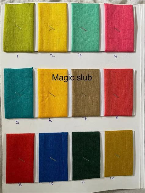Plain Solids Cotton Magic Slub Fabric Polyester Mustard At Rs 33