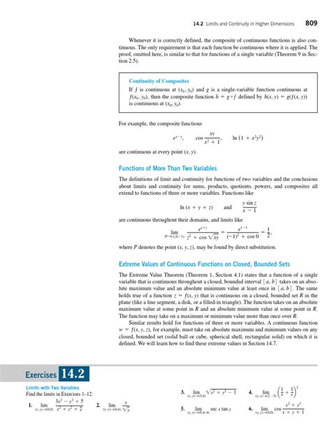 continuity of functions with multiple variables an extreme value theorem pdf derivative