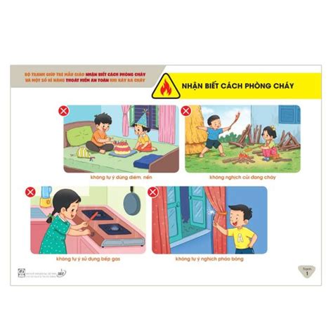 Bộ tranh giúp trẻ mẫu giáo nhận biết cách phòng cháy và một số kĩ năng