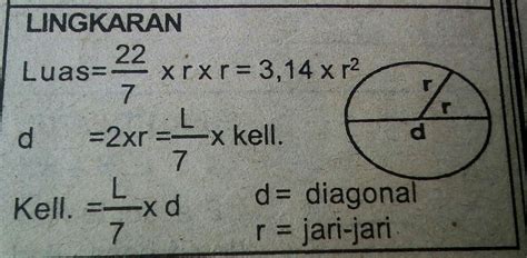 Cara Mencari Diameter Lingkaran Jika Diketahui Luasnya