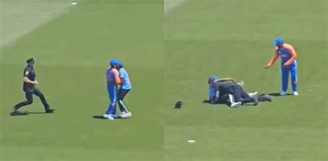 Viral Fan Invades Pitch To Meet Rohit During T20 World Cup 2024