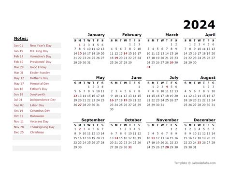 Calendar Printable Free Pdf With Holidays