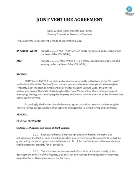 Joint House Ownership Agreement Template
