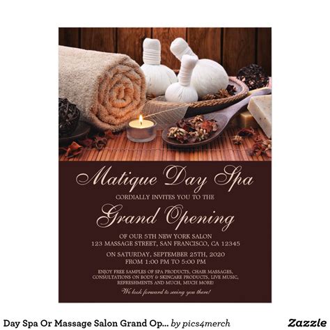 Day Spa Or Massage Salon Grand Opening Flyer Template Elegant Flyer